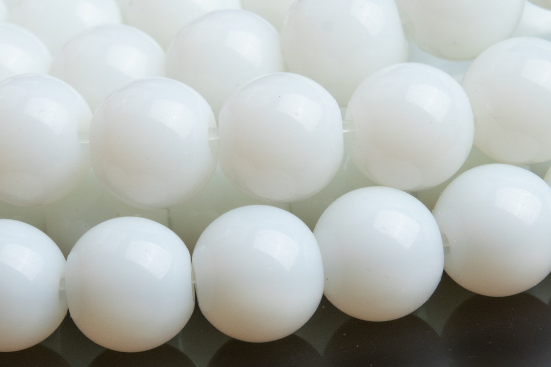 Jade Beads 8MM Snow White Round Loose Beads (101013) - Etsy