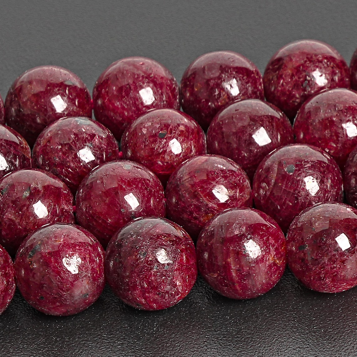 Genuine Natural Ruby Gemstone Beads 7-8MM 8MM 8-9MM Red Round AAA ...