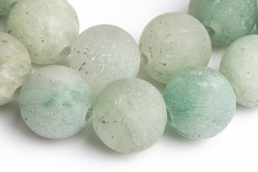 Genuine Natural African Jade Gemstone Beads 10MM Matte Light Green ...