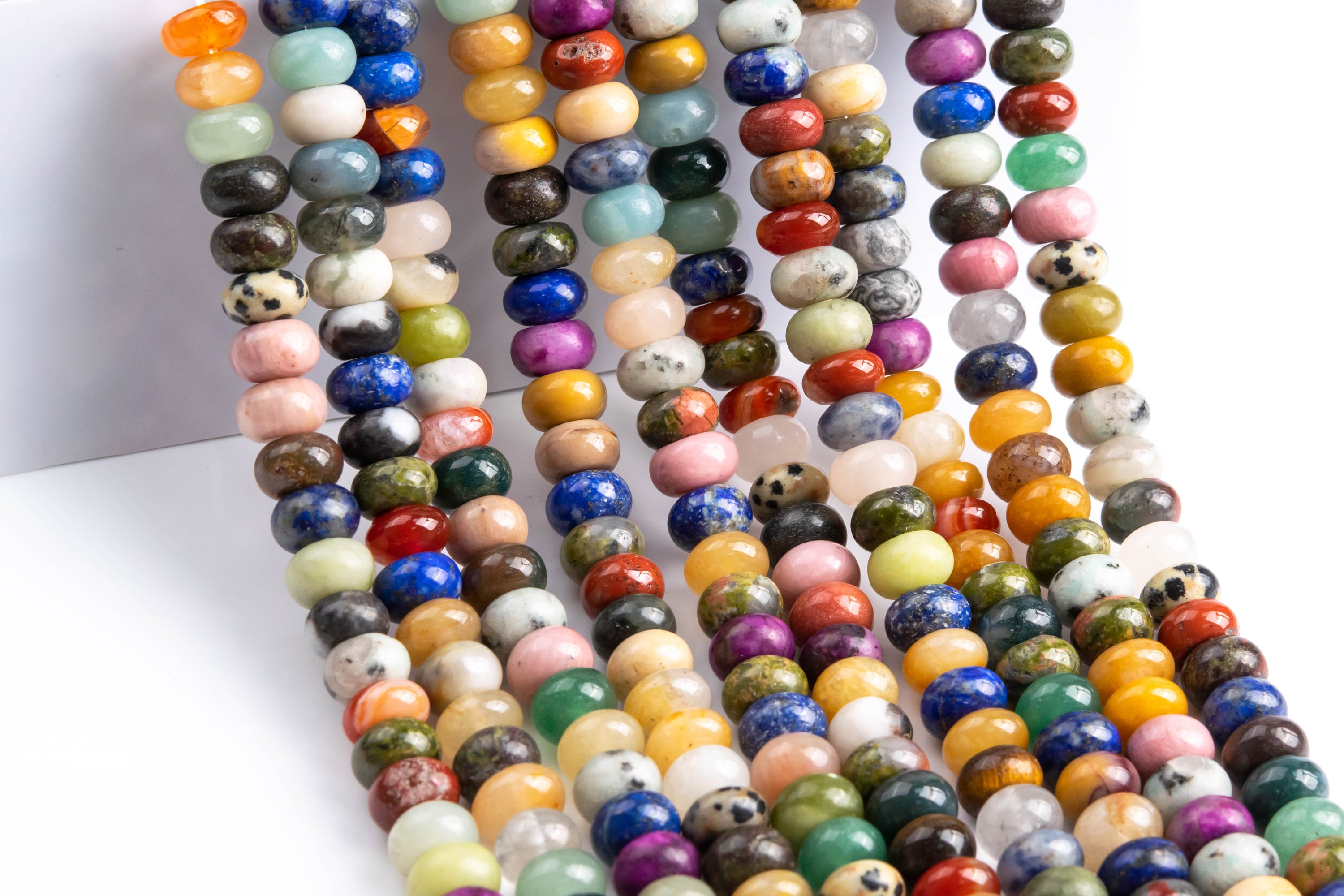 Natural Mixed Stone Gemstone Beads 8x5mm Multicolor Rondelle AAA ...