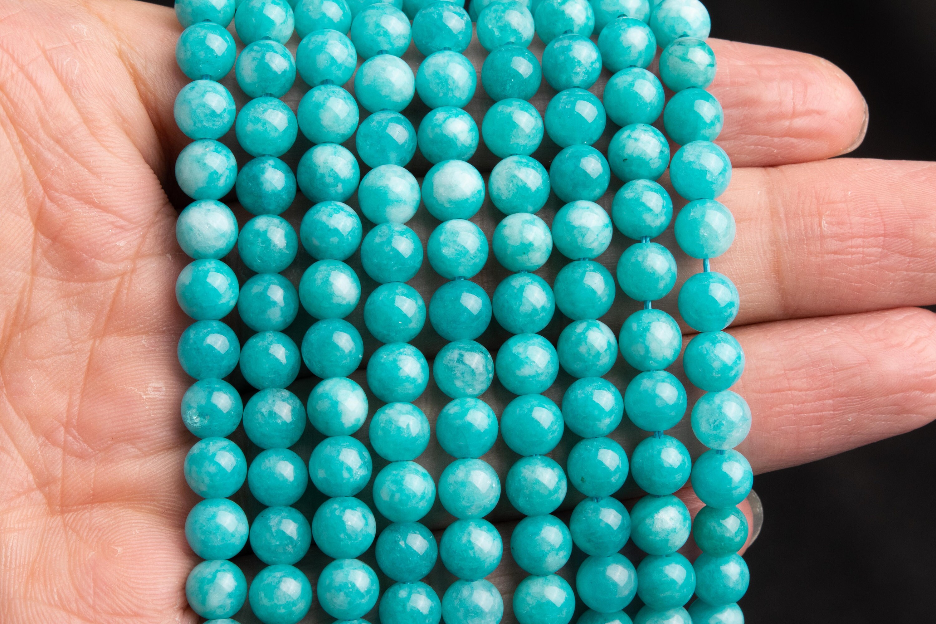 Quartz Gemstone Beads 6MM Amazonite Blue Green Color Round AAA Quality ...