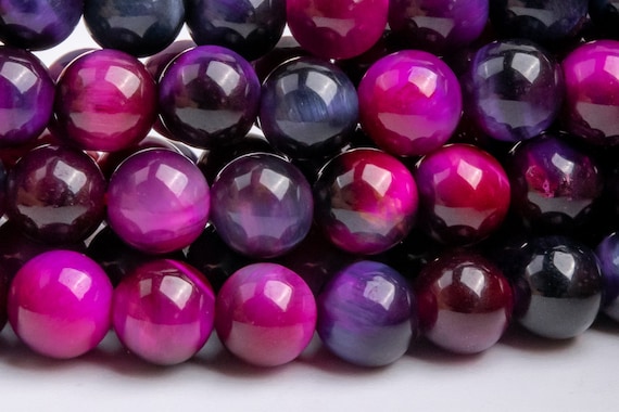 Tiger Eye Gemstone Beads 6MM Purple Pink Round AA Quality - Etsy