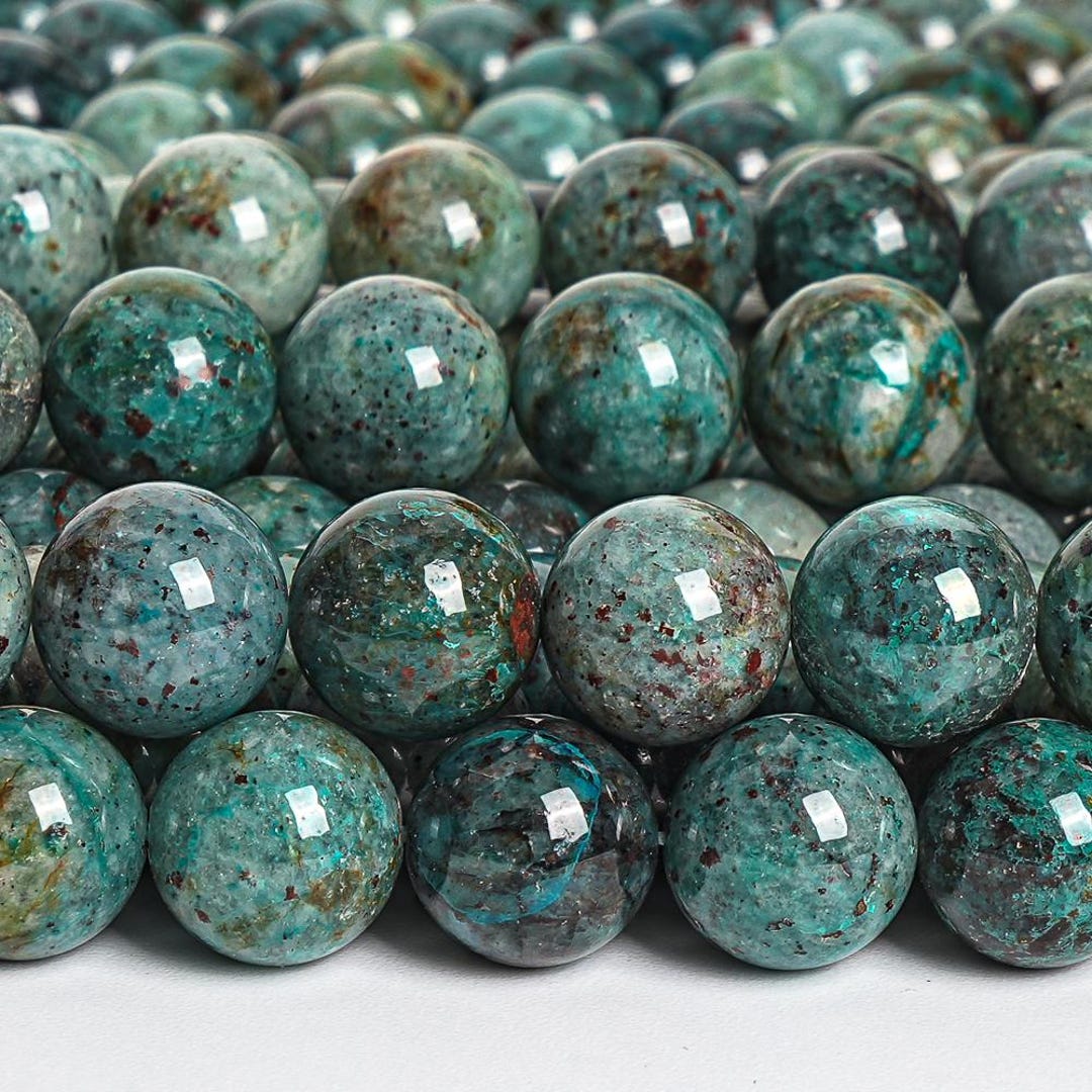 Genuine Natural Taiwan Chrysocolla Gemstone Beads 4mm 6mm 10mm 12mm ...