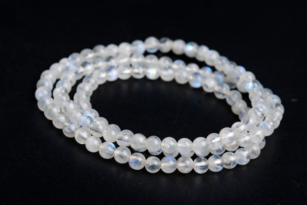 Genuine Natural Transparent Rainbow Moonstone Gemstone Beads 4-5MM ...