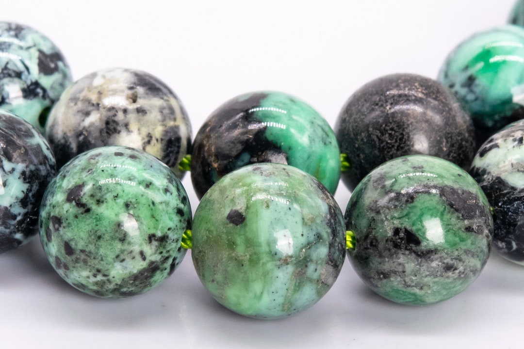 Genuine Natural Variscite Gemstone Beads 10MM Multicolor Round AA Quality Loose Beads (116244 ...