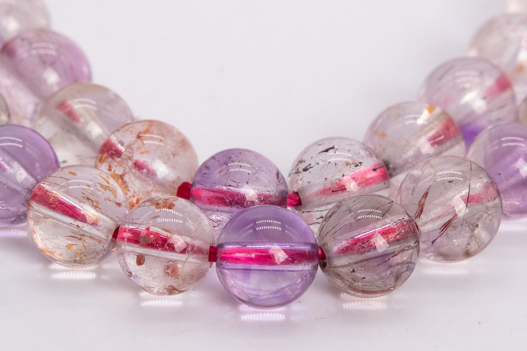 Genuine Natural Super Seven Gemstone Beads 5MM Multicolor Round AA+ ...