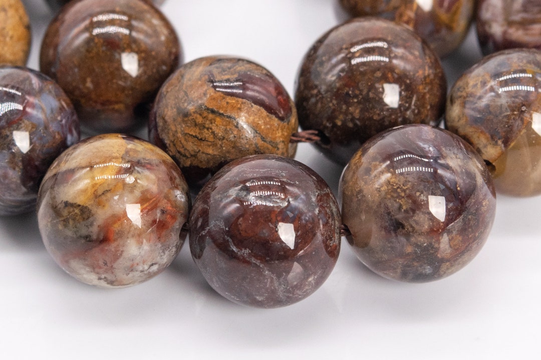 Genuine Natural Colombian Pietersite Gemstone Beads 11MM Brown Round AA ...