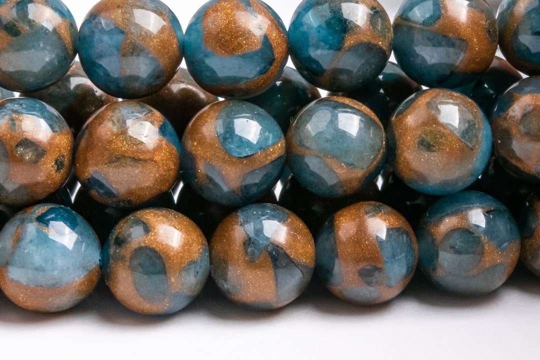 Resin Sponge Quartz Gemstone Beads 8MM Blue Round AAA Quality Loose ...
