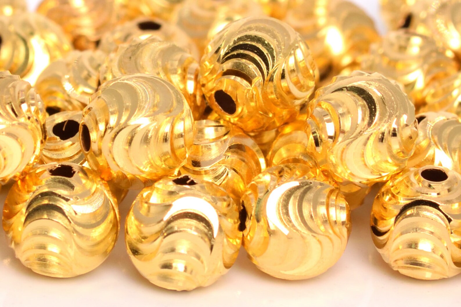 10 Pcs 8MM Gold Tone Round Spacer Beads for Jewelry Making | Etsy