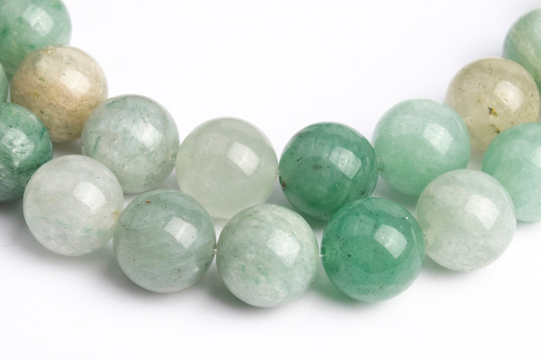 Genuine Natural African Jade Gemstone Beads 6-7MM Light Green Round A ...
