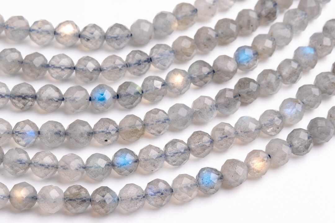 Genuine Natural Labradorite Gemstone Beads 6MM Translucent Light Gray ...