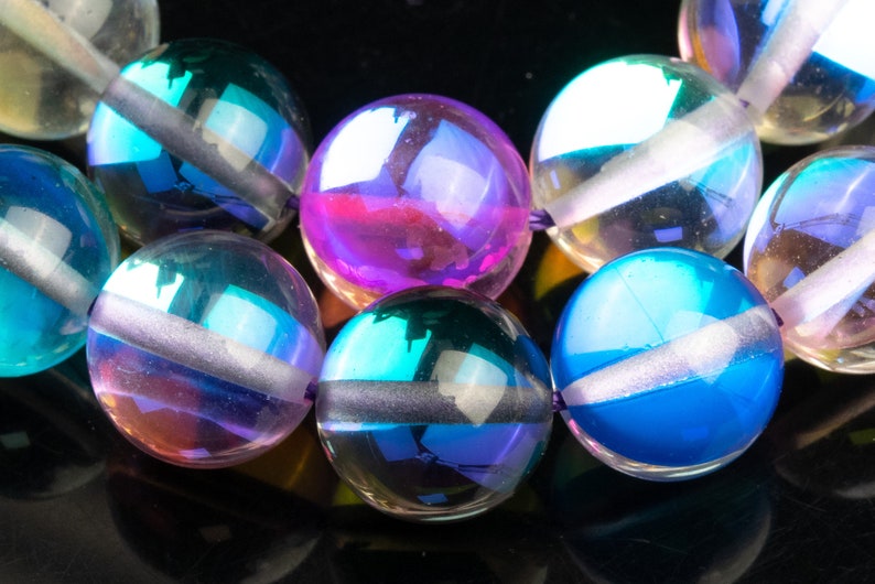 Mystic Aura Quartz Beads 10MM Rainbow Round Loose Beads (105343) - Etsy