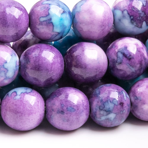 Purple & Yellow Rain Flower Jade Beads Round Loose Beads 4MM - Etsy