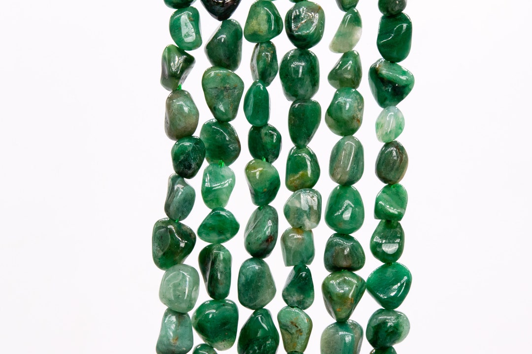 Genuine Natural African Jade Gemstone Beads 5-7MM Green Pebble Chips AA ...