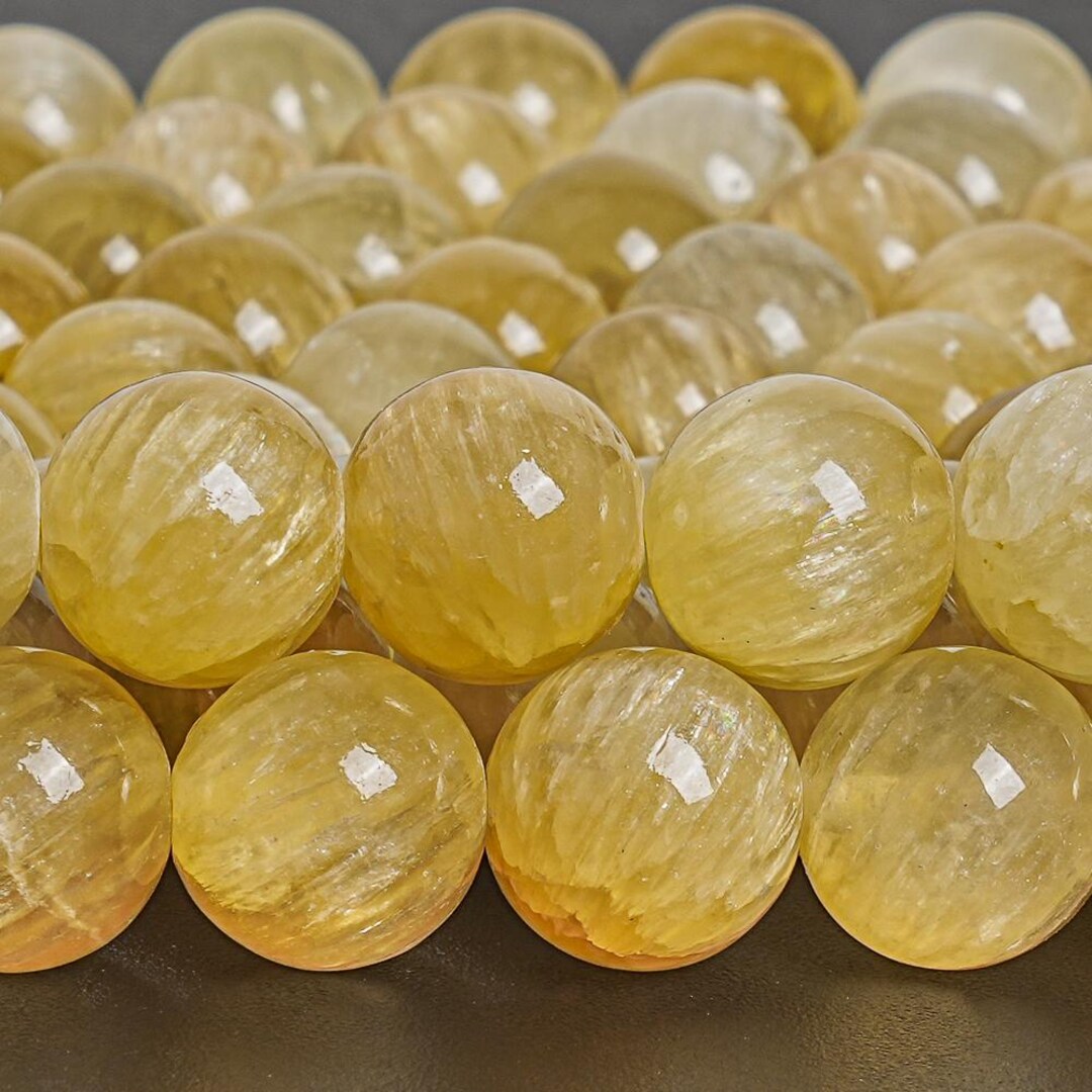 Genuine Natural Selenite Gemstone Beads 4MM 6MM 8MM 10MM 12MM Honey ...