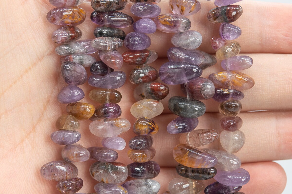 Genuine Natural Super Seven Gemstone Beads 12-24x3-5mm - Etsy Hong Kong