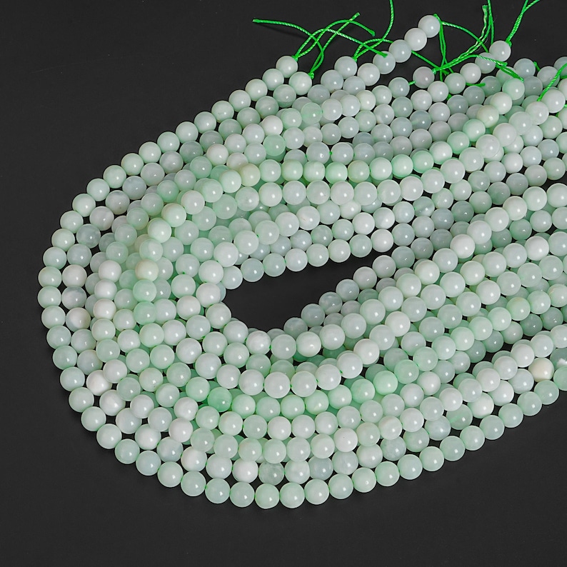 Genuine Natural Australian Burmese Jade Gemstone Beads 8MM 10MM 12MM ...