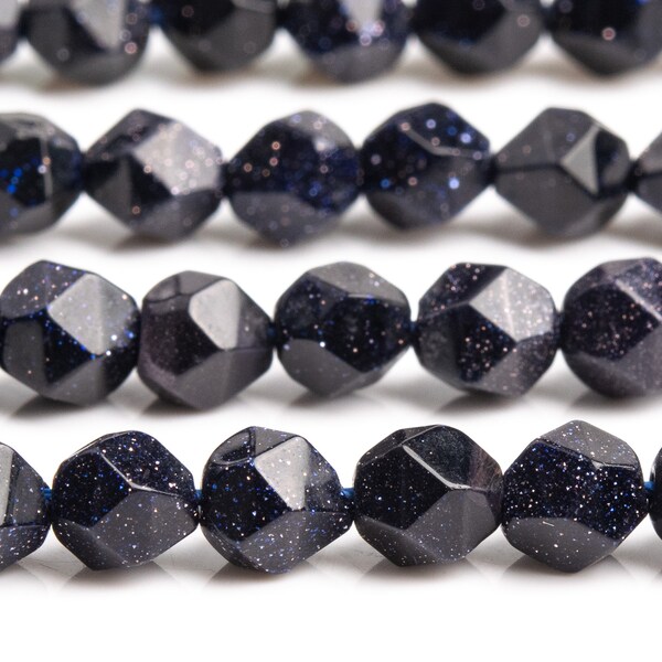 Faceted Blue Goldstone - Etsy