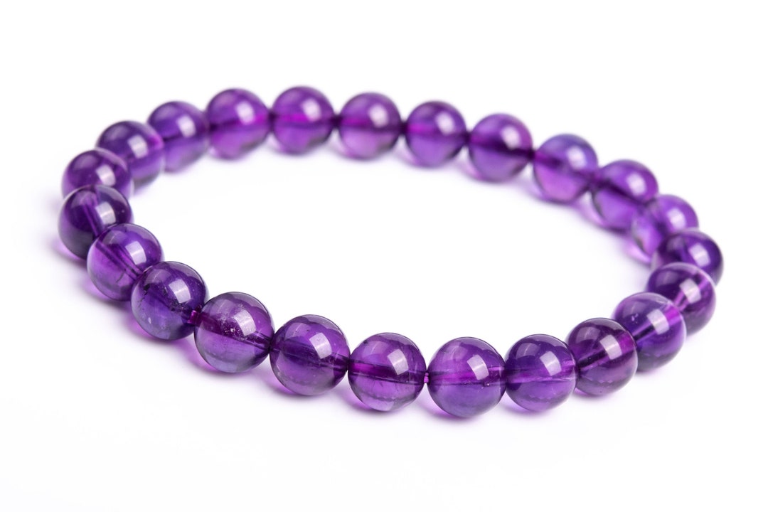 23 Stück - 8-9 MM Transparent Deep Purple Amethyst Armband Grade AAAA ...