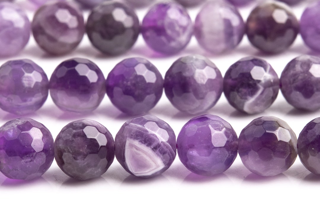 Genuine Natural Dog Teeth Amethyst Gemstone Beads 8MM Violet Micro ...