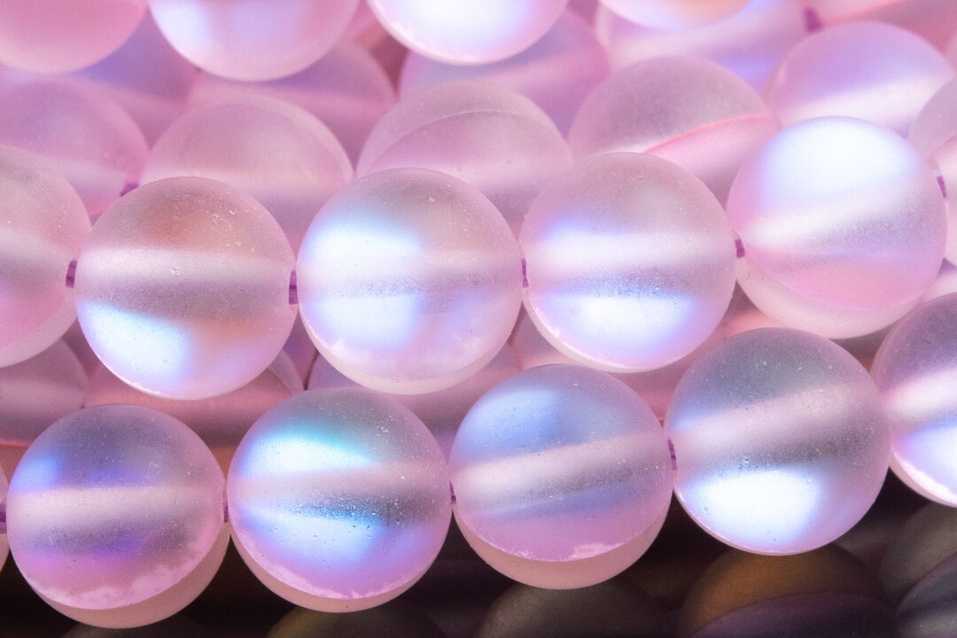 Mystic Aura Quartz Beads 6MM Matte Baby Pink Round Loose Beads (107515 ...