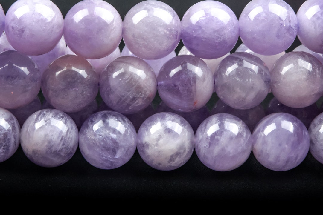 Genuine Natural Lavender Amethyst Gemstone Beads 12MM Purple Round A+ ...