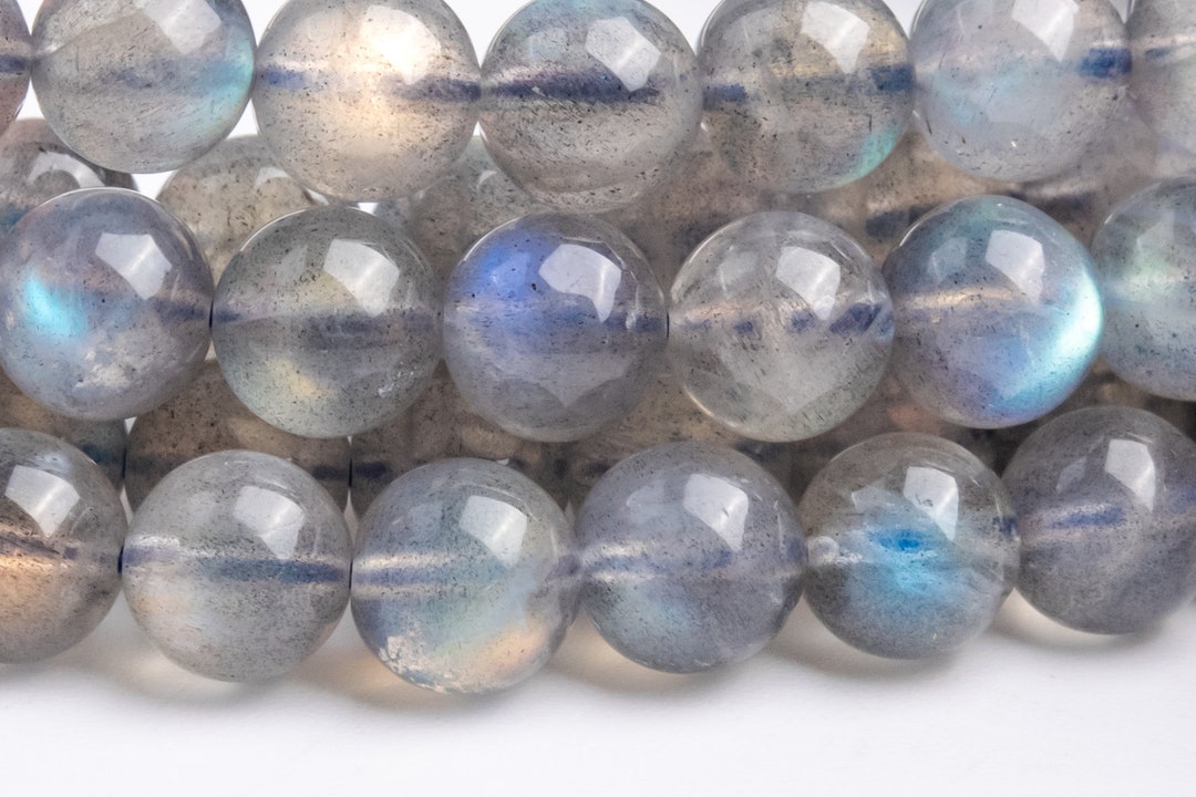 Genuine Natural Labradorite Gemstone Beads 7-8MM Translucent Gray Round ...