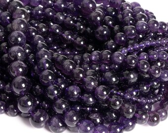 Deep Purple Amethyst Beads Brazil Grade AAA Genuine Natural Gemstone ...