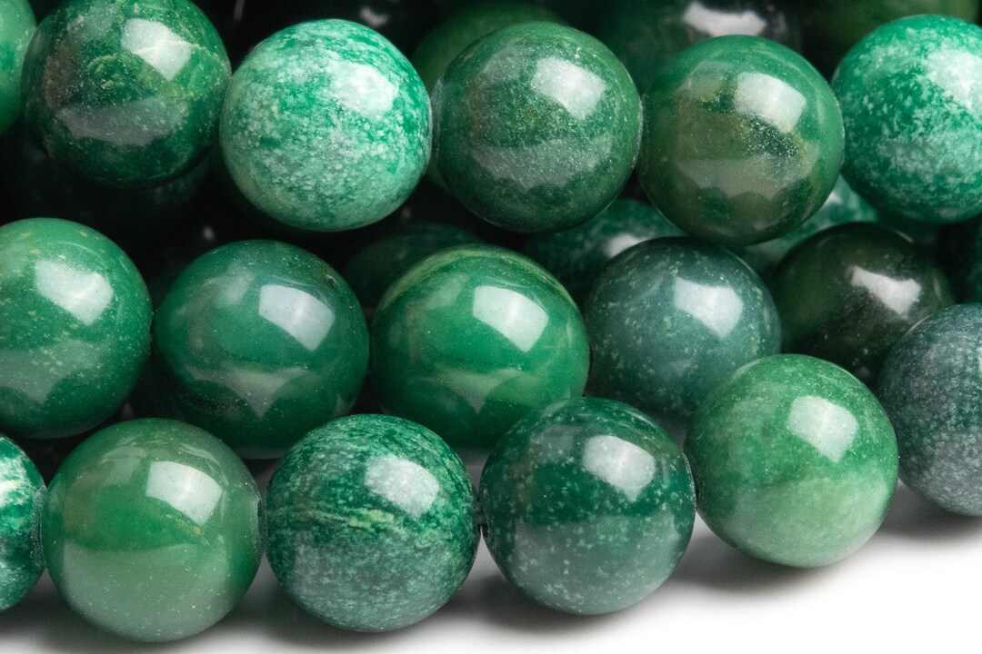 Genuine Natural Verdite Gemstone Beads 6MM Green Round AAA Quality ...