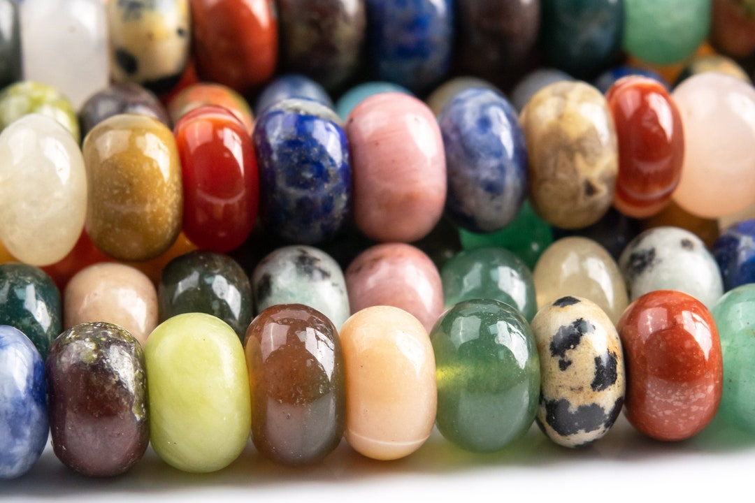 Natural Mixed Stone Gemstone Beads 8x5mm Multicolor Rondelle AAA ...