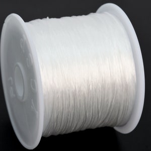 1 Spool - 0.8MM Clear Elastic Cord / Thread 60 Meters Crystal String ...