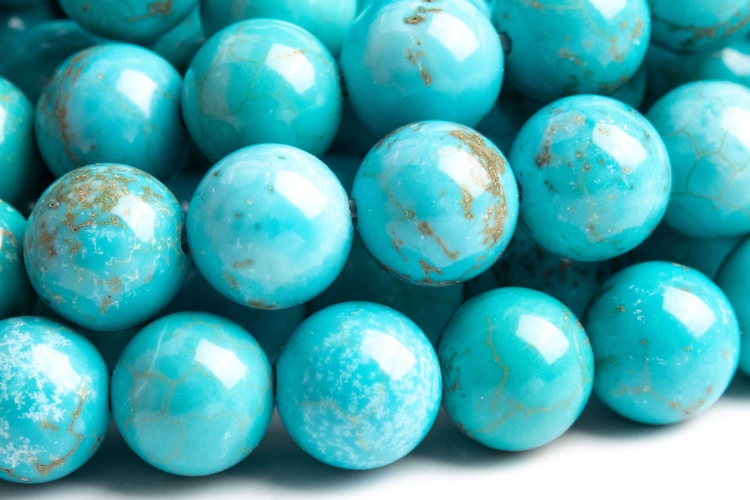 Magnesite Turquoise Beads 8MM Mint Blue Round Loose Beads (102559) - Etsy