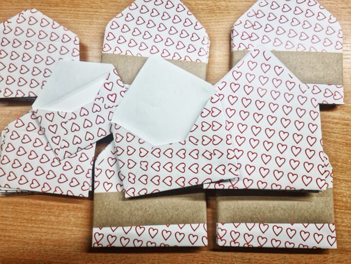 Pack of 10 Mini or Small Red Love Heart Envelopes and Note - Etsy UK
