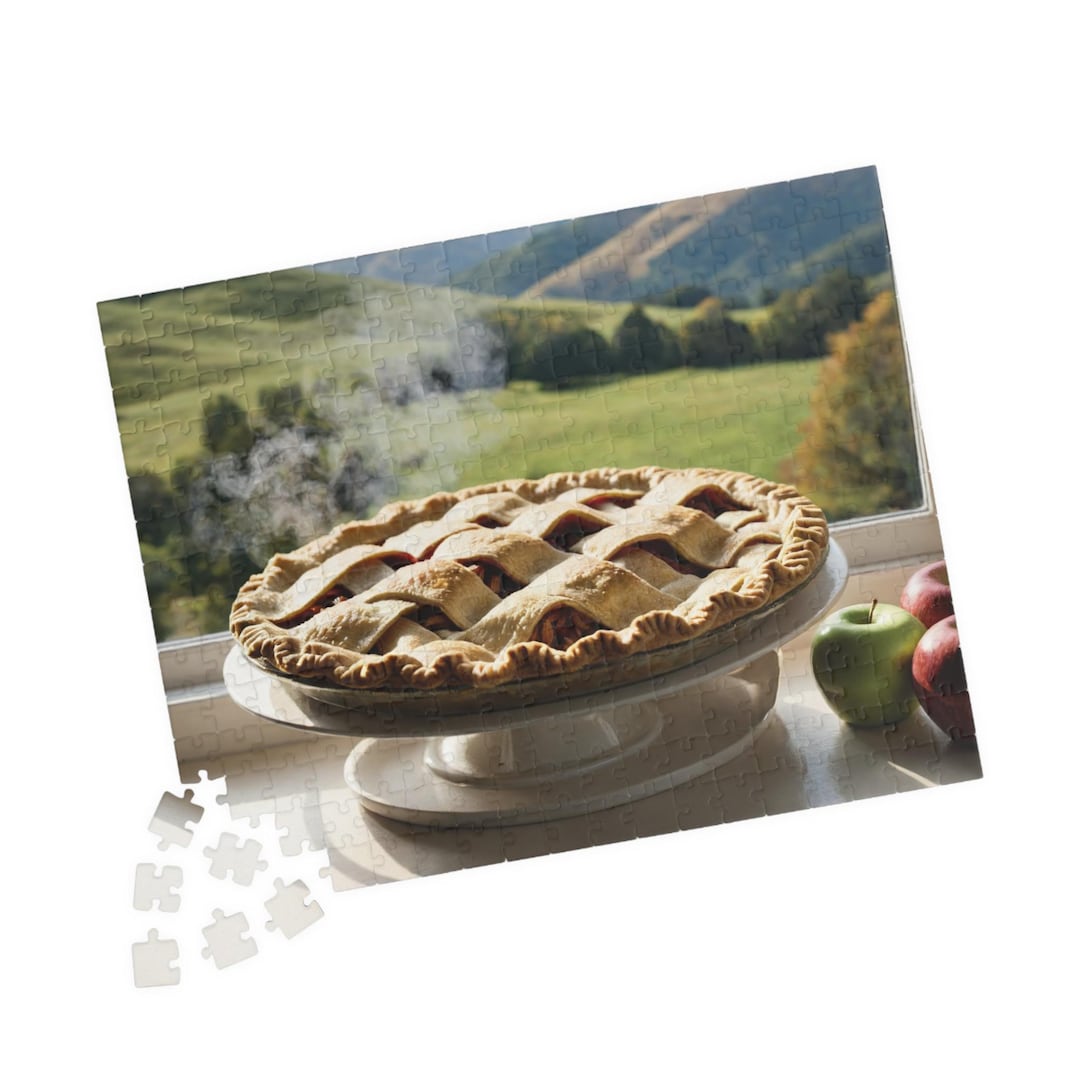 Jigsaw Puzzle, Apple Pie Puzzle on Window Sill With Hills, 4 Different ...