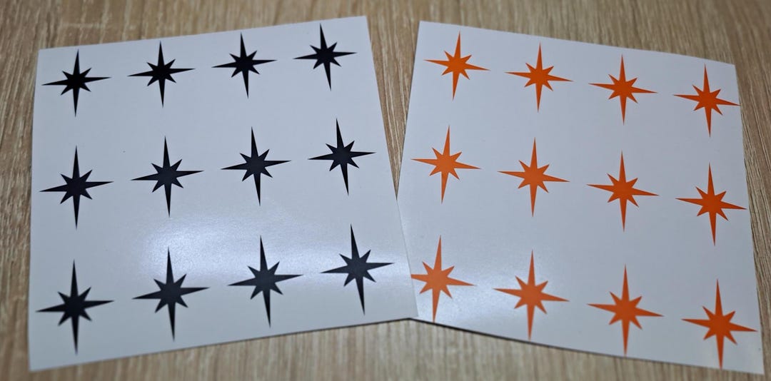 Set of 12 Starburst Vinyl Decals – Star Stickers for Party Decor ...