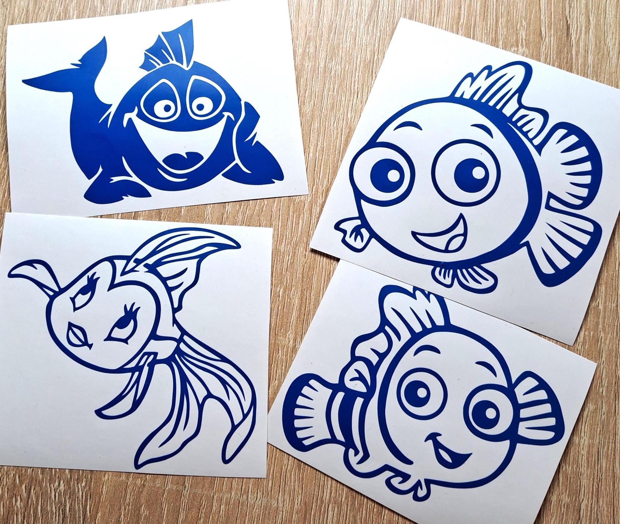 Cartoon Fish Vinyl Decals: Customizable Aquatic Designs - Etsy