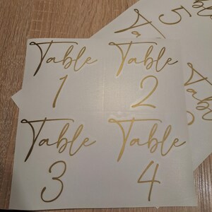 Wedding Table Number Vinyl Decal, Table Number Stickers, Wedding Day ...