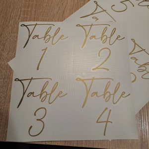 Wedding Table Number Vinyl Decal, Table Number Stickers, Wedding Day ...