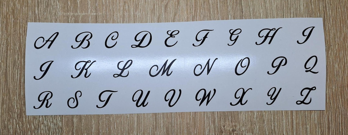Corsiva Font Alphabet - Vinyl Decals , Full Alphabet - Capital Letters ...