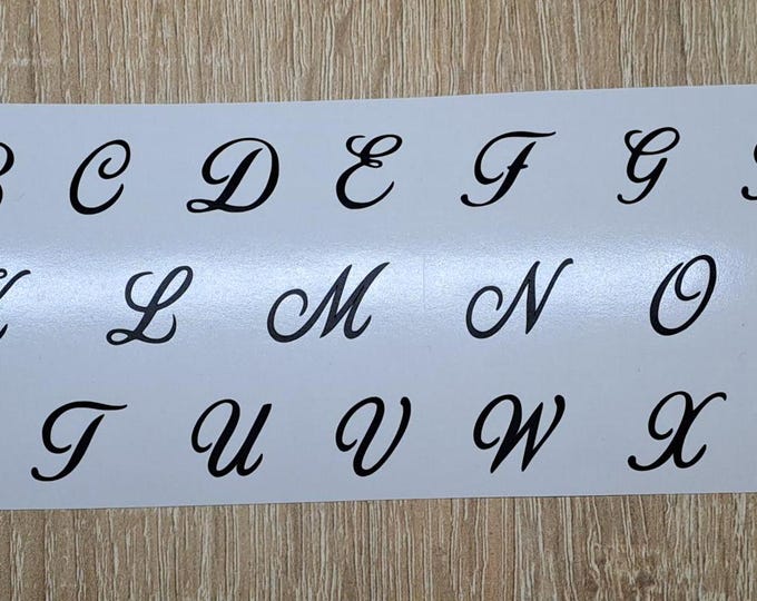 Corsiva Font Alphabet - Vinyl Decals , Full Alphabet - Capital Letters ...