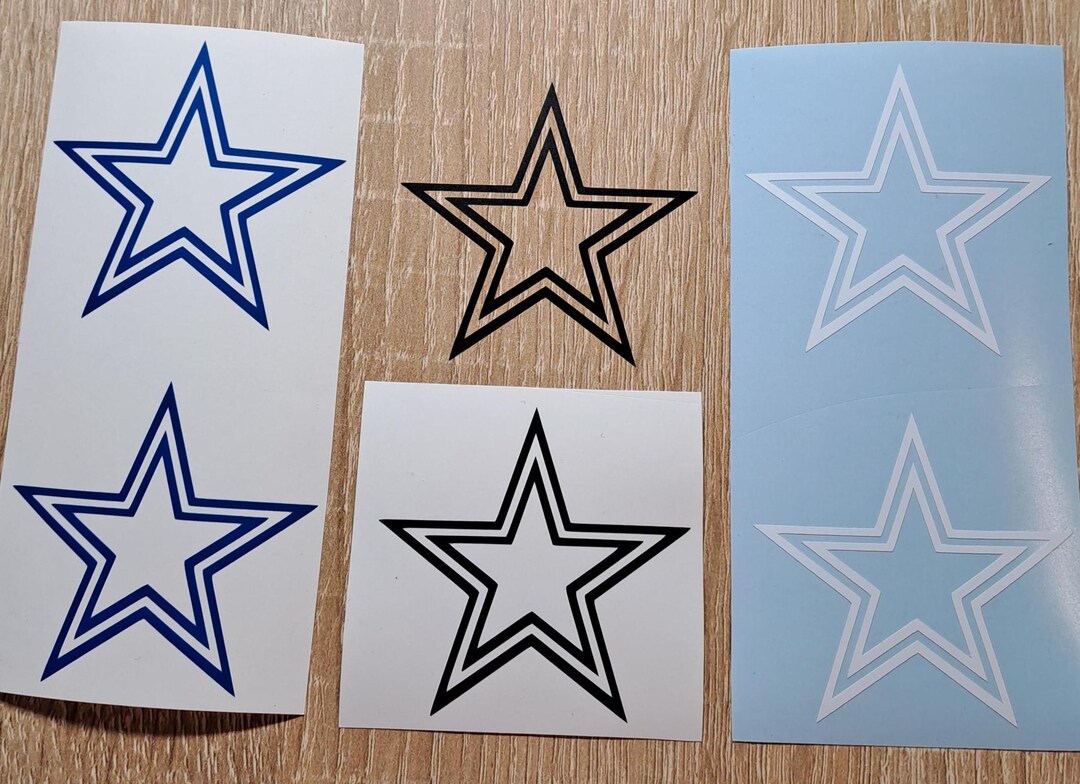 Set Star Double Outline Vinyl Stickers /outlined Star Sticker / Star ...