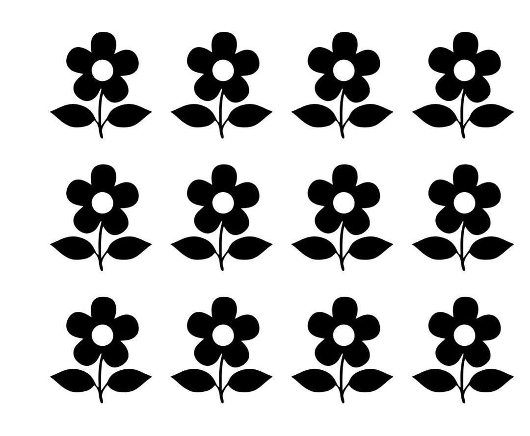 Flower Stem Vinyl Decals / Vinyl Flower Stickers / Flower Decals - Etsy