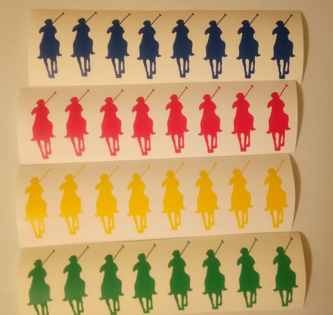 Set of 12 Polo Player Vinyl Decal Polo Horse Decal Stickers - Etsy