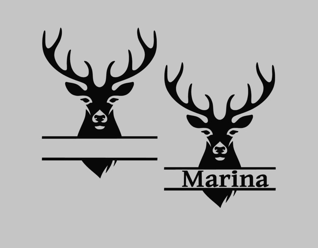Personalized Deer Head Vinyl Decal: Custom Name Monogram - Etsy