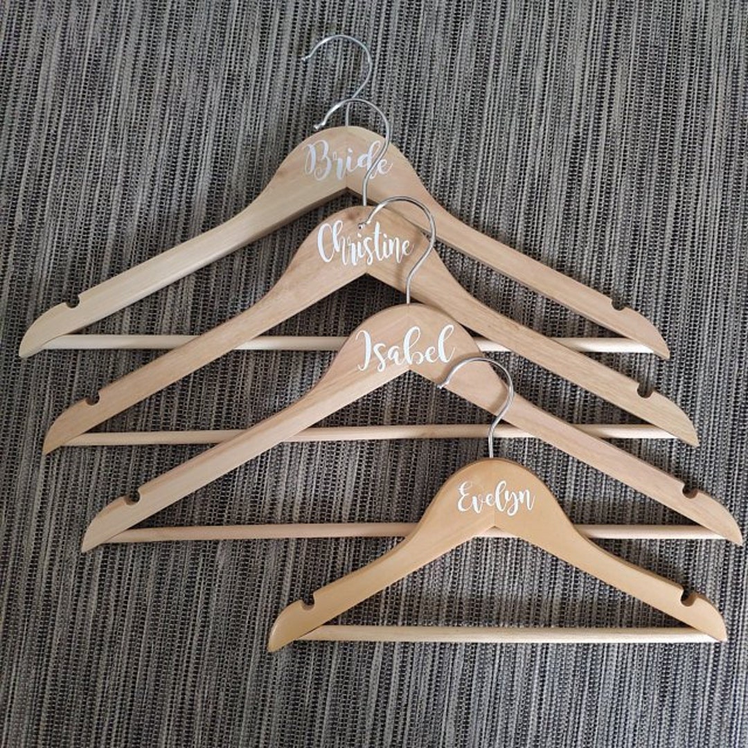 Custom Name Decals for Wood Hanger, Bridal Party Decals, Personalized ...