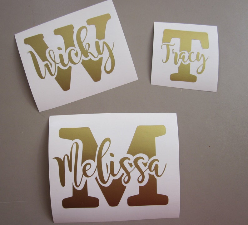 Split Letter Monogram Decal Monogram Decal Yeti Tumbler Etsy