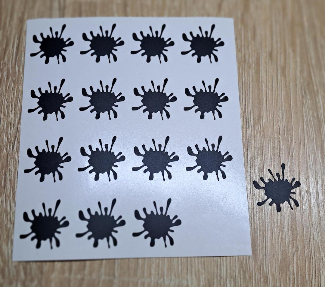 Set of 24 Paint Splatter Decals – Artistic Vinyl Stickers for Walls ...