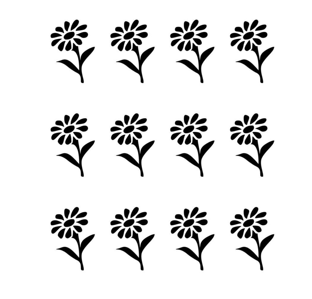Flower Stem Vinyl Decals Vinyl Flower Stickers - 12-piece Set , Flower ...