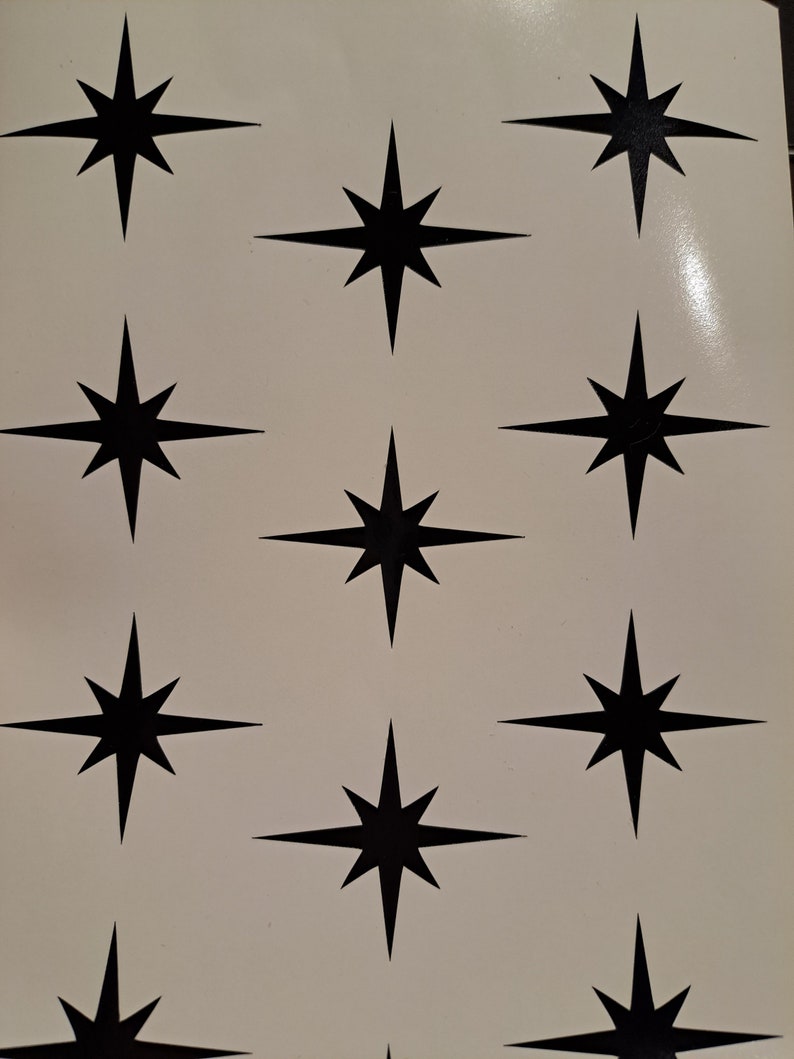 Set of 12 Starburst Vinyl Decal Star Stickers. - Etsy