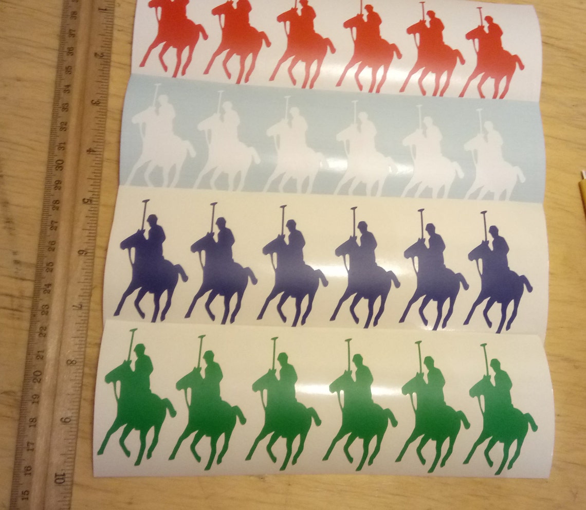 Polo Player Vinyl Decals - Horse Stickers, Party Decor (set of 8) - Etsy